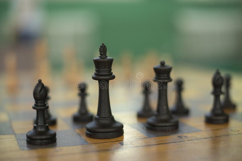 Chess Pieces on Table. Chess Tournament Stock Image - Image of match ...
