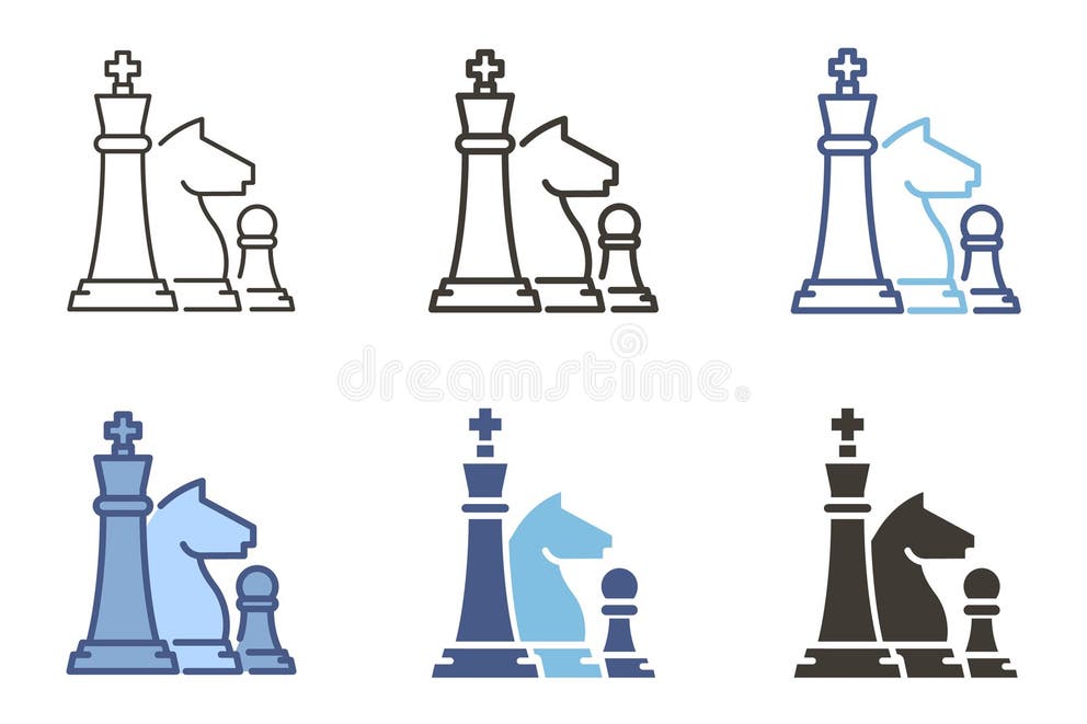 Chess Pieces Vector Icon. Strategy, Game, Competition Stock Vector ...