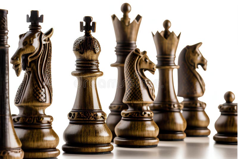 Chess Pieces on a White Background, Chess Pieces on a White Background ...