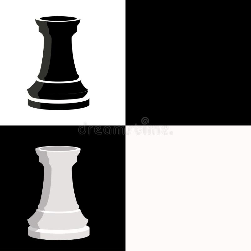 Chess Pieces on White Background. Rook Stock Vector - Illustration of ...