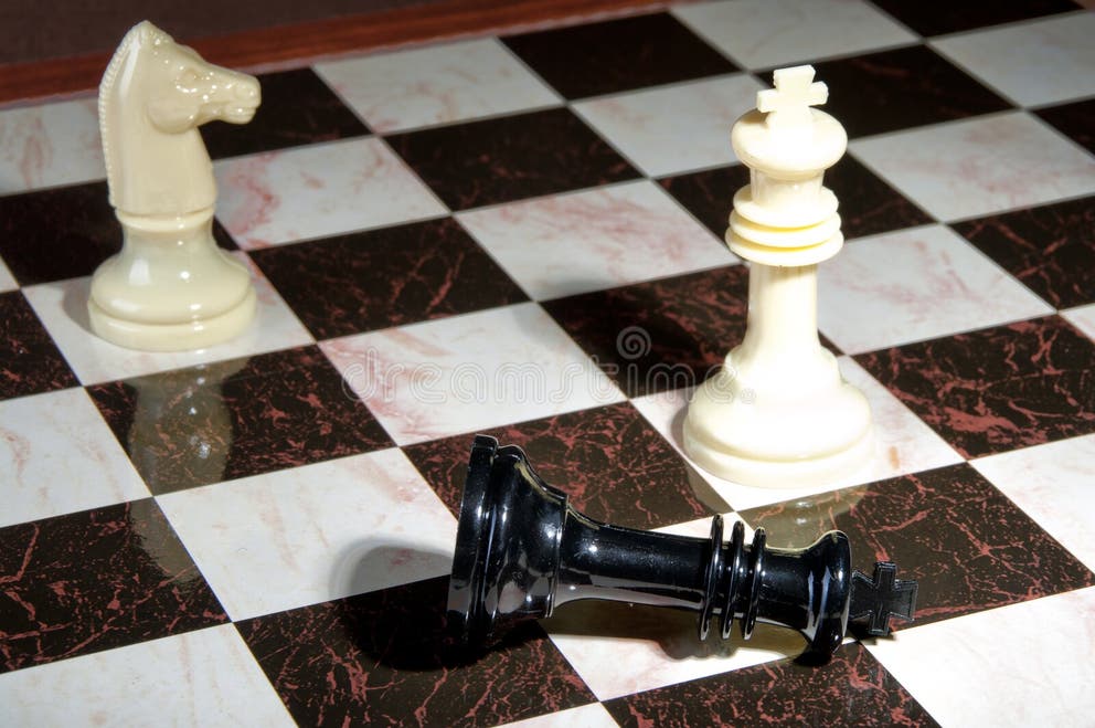Chess pieces on wood board stock image. Image of business - 24146861