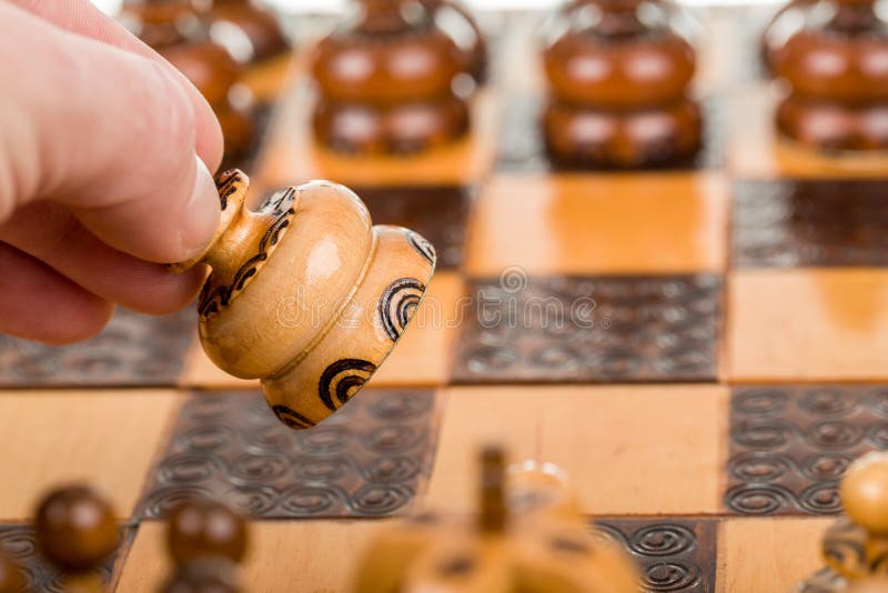 Chess Play with Focus To White Chess Pawn in Front Stock Image - Image ...