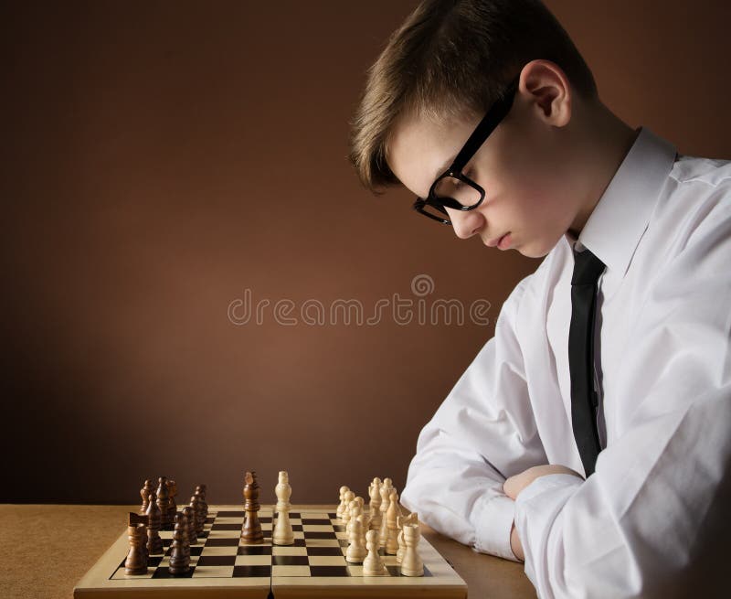 Chess Player Concentrate Thinking about Game Strategy at Chessboard ...