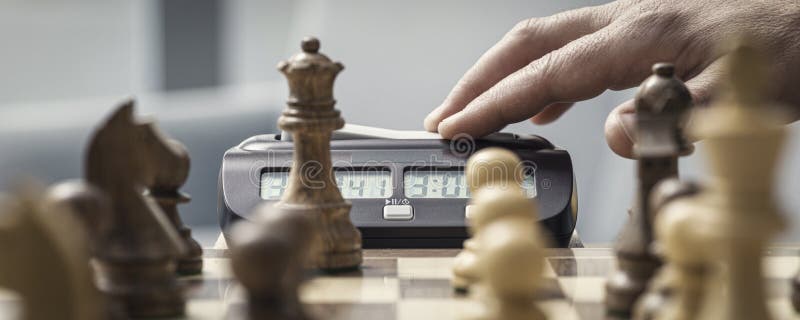 Chess Player Hitting the Chess Clock Stock Image - Image of chessboard ...