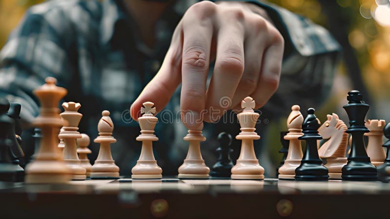 Chess Player Makes a Move in the Park Stock Video - Video of close ...