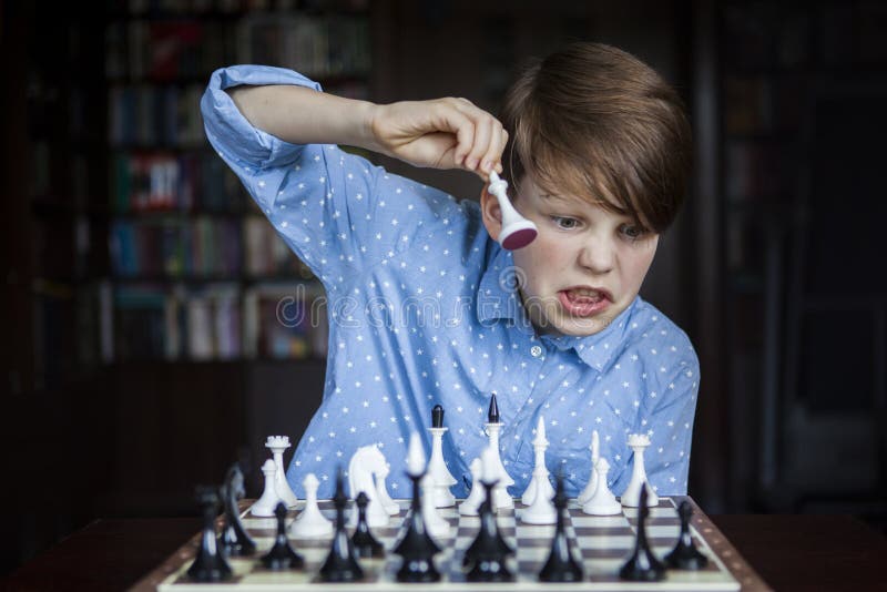 Chess player, smart boy. stock image. Image of male - 187206435