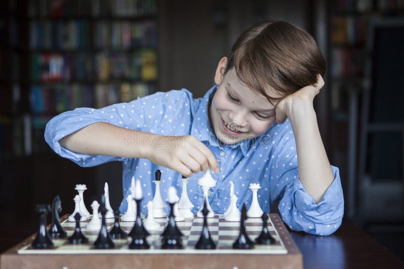 Chess player, smart boy. stock photo. Image of human - 186870420