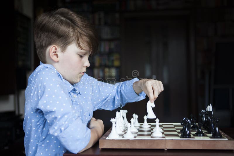 Chess player, smart boy. stock image. Image of game - 187206413