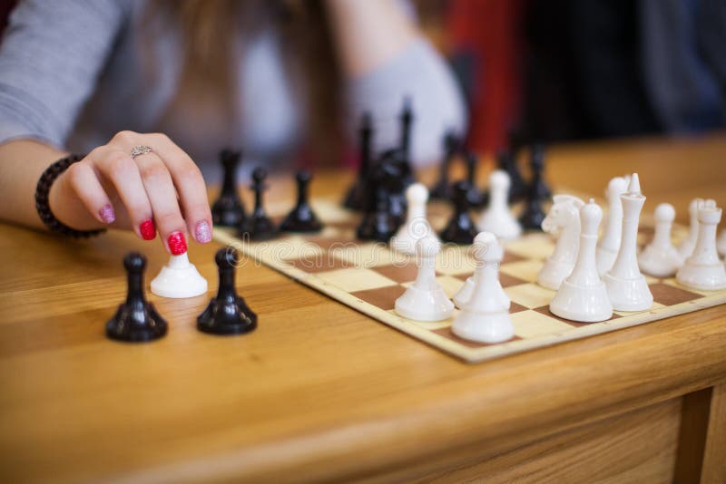 Chess Player Thinking while Playing Game. Stock Photo - Image of ...