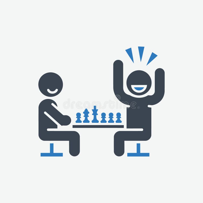 Chess Players Celebrating Icon Stock Vector - Illustration of sign ...