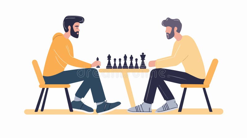 Chess Players Flat Style Vector Stock Vector - Illustration of ...