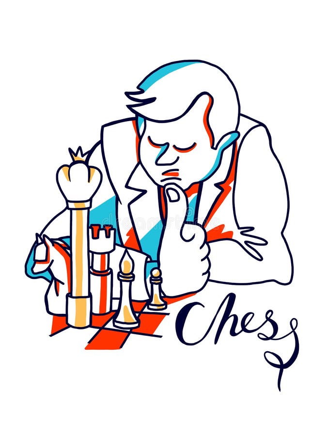 Chess Players Illustration stock vector. Illustration of designing ...