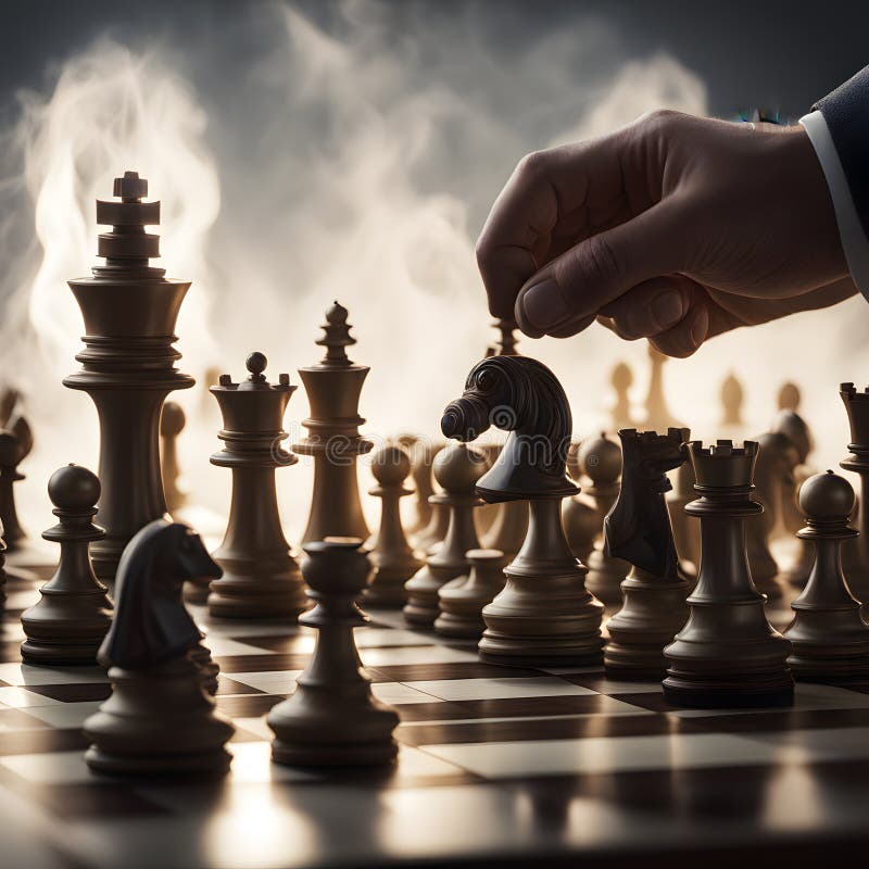 Chess Players Play, Ai-generatet Stock Illustration - Illustration of ...