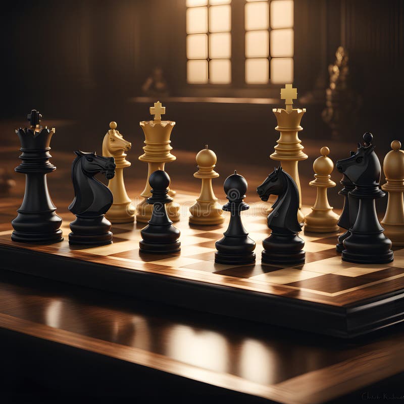 Chess Players Play, Ai-generatet Stock Illustration - Illustration of ...