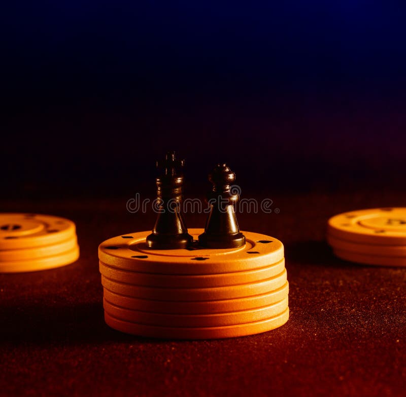 Chess and poker chips stock photo. Image of logic, round - 87474460