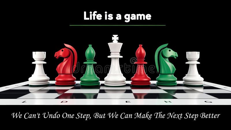 Chess Portrait with the Words Life is a Game Stock Illustration ...