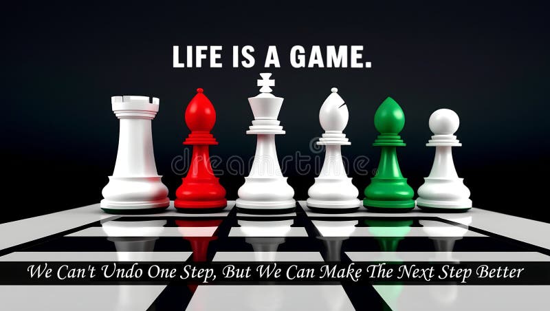 Chess Portrait with the Words Life is a Game Stock Illustration ...