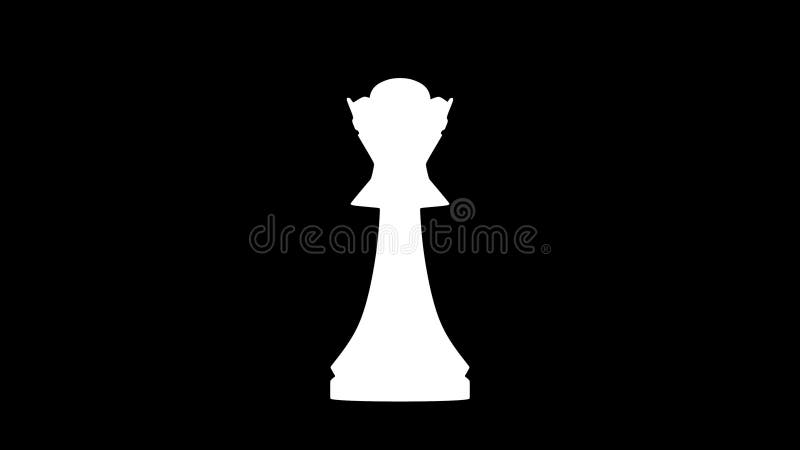 Chess Queen Neon Glowing Line Icon Isolated on Black Background. Stock ...