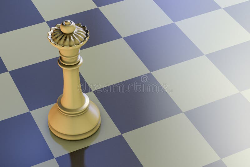 Chess Queen Figure, 3D Illustration Stock Illustration - Illustration ...