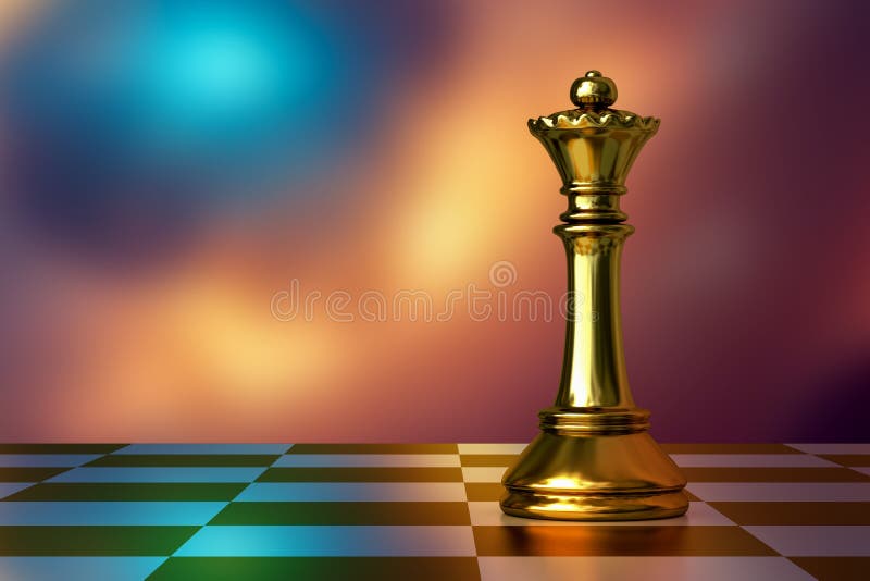 Chess Queen Figure, 3D Illustration Stock Illustration - Illustration ...