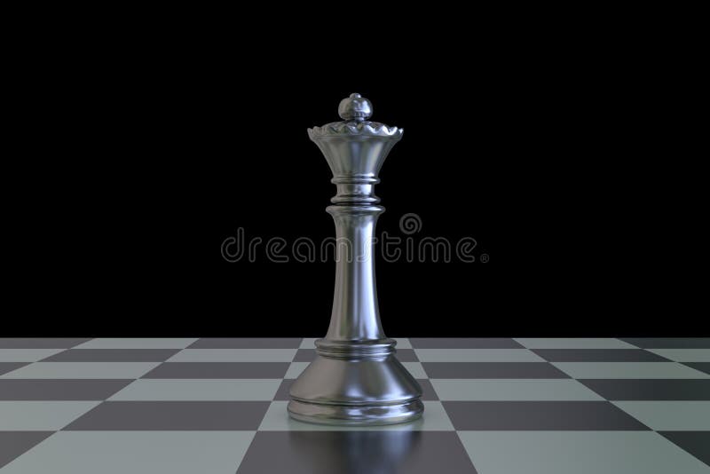 Chess Queen Figure, 3D Illustration Stock Illustration - Illustration ...