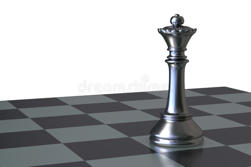 Chess Queen Figure, 3D Illustration Stock Illustration - Illustration ...