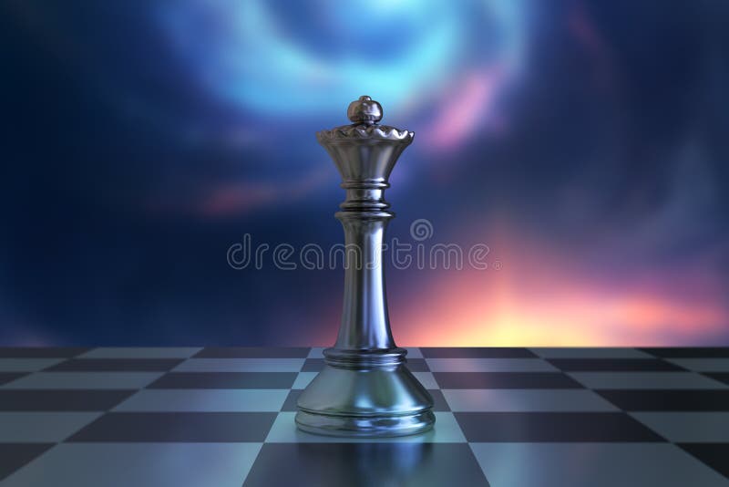 Chess Queen Figure, 3D Illustration Stock Illustration - Illustration ...