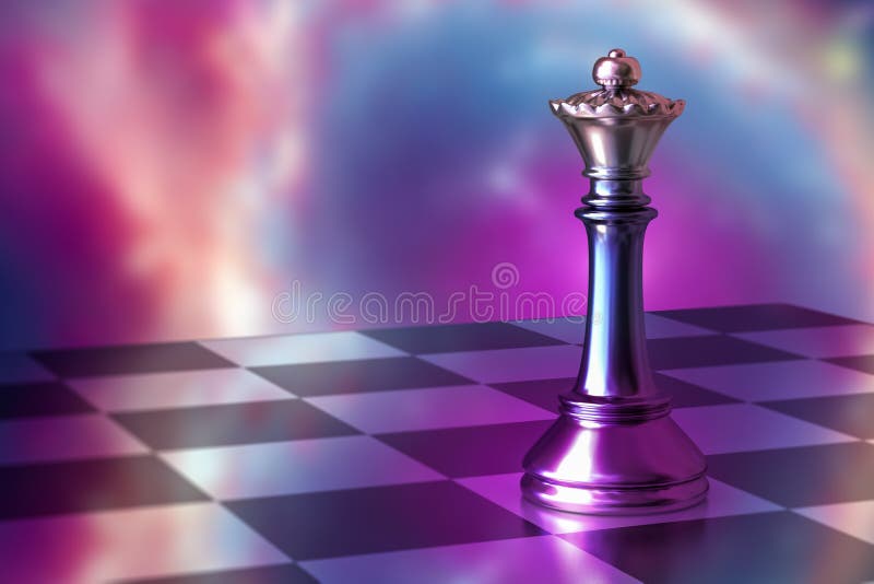 Chess Queen Figure, 3D Illustration Stock Illustration - Illustration ...