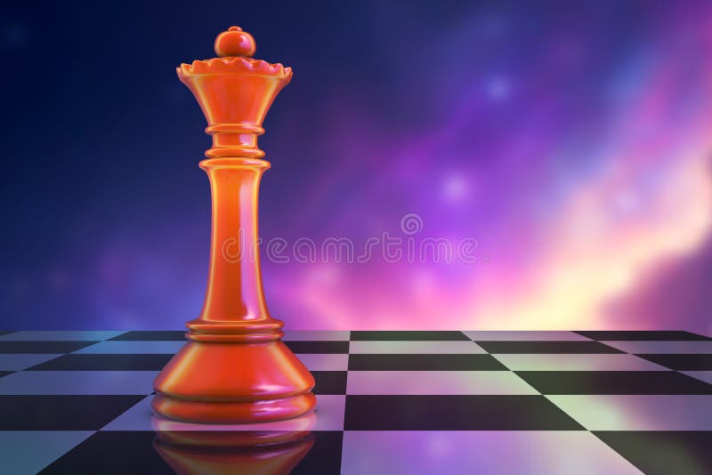 Chess Queen Figure, 3D Illustration Stock Illustration - Illustration ...