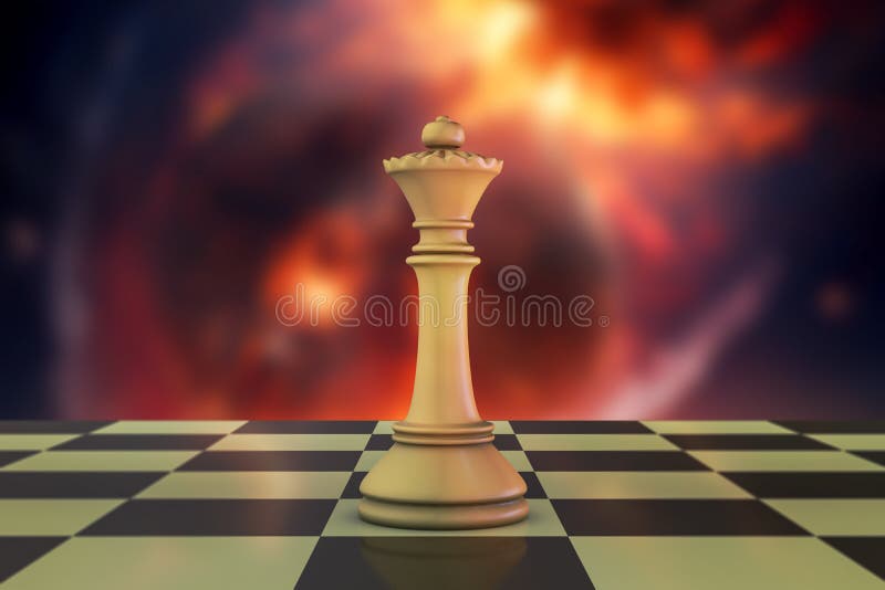 Chess Queen Figure, 3D Illustration Stock Illustration - Illustration ...