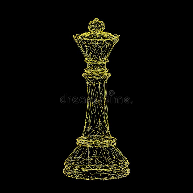 Chess Queen Figure from Sticks and Balls, 3D Illustration Stock ...