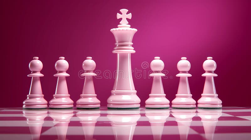 Chess Queen in Front of Pawns Stock Illustration - Illustration of pawn ...