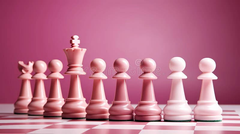 Chess Queen in Front of Pawns Stock Illustration - Illustration of icon ...