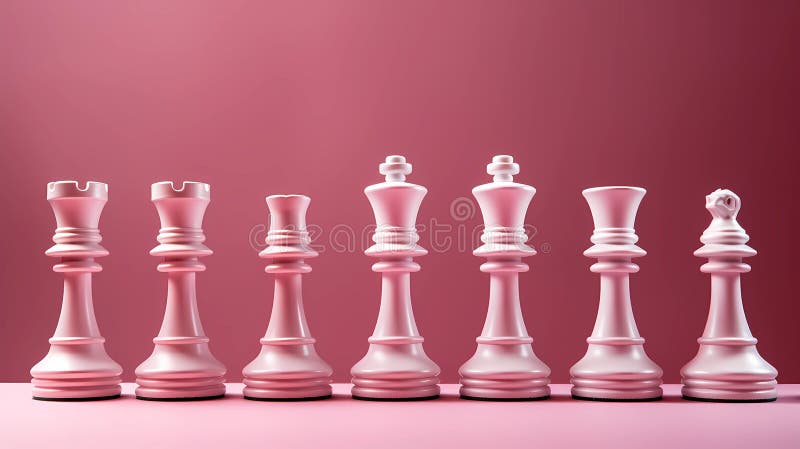 Chess Queen in Front of Pawns Stock Illustration - Illustration of ...