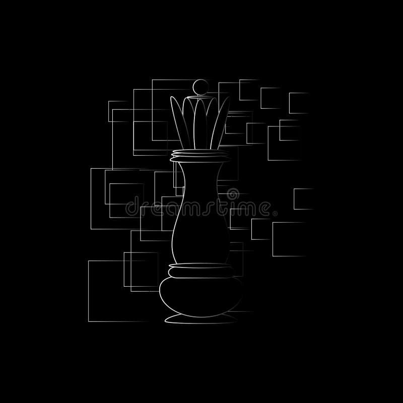 Chess Queen Icon on an Abstract Background. Vector Stock Vector ...