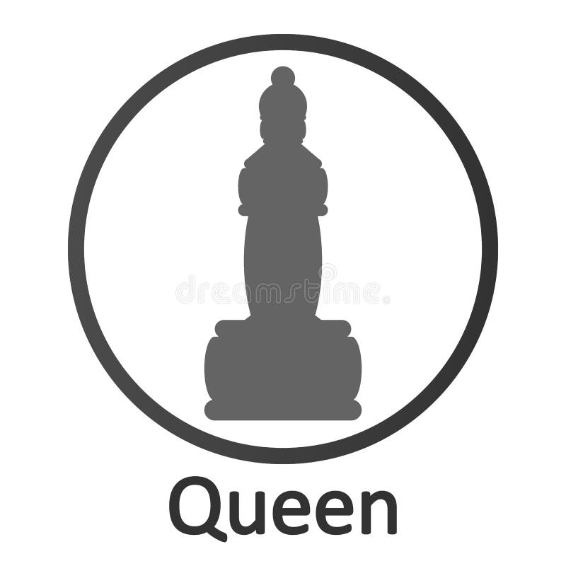 Chess queen icon. stock illustration. Illustration of match - 115409450
