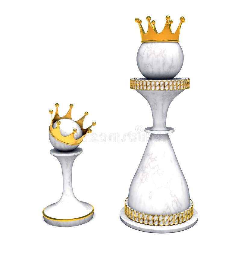 Chess queen and pawn stock illustration. Illustration of king - 24392940
