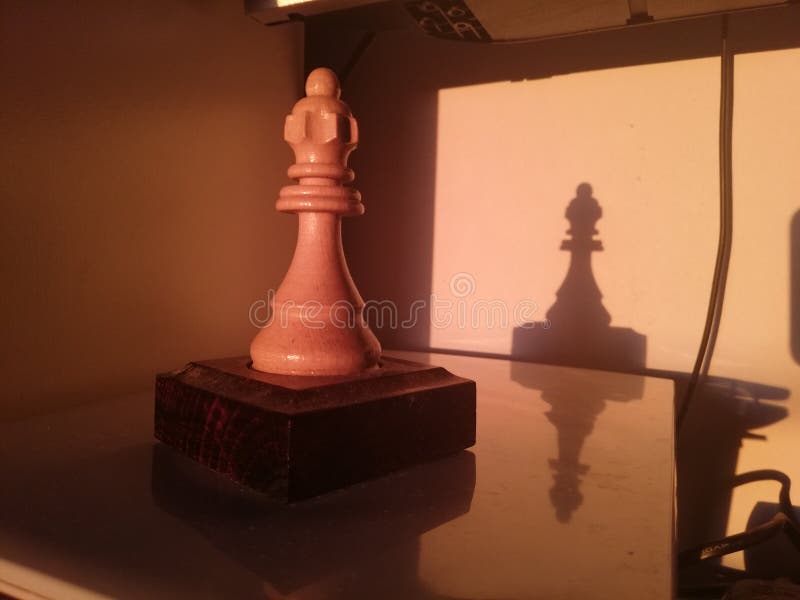 Chess Queen Under the Sunset Light, with Shadow Behind. Stock Photo ...