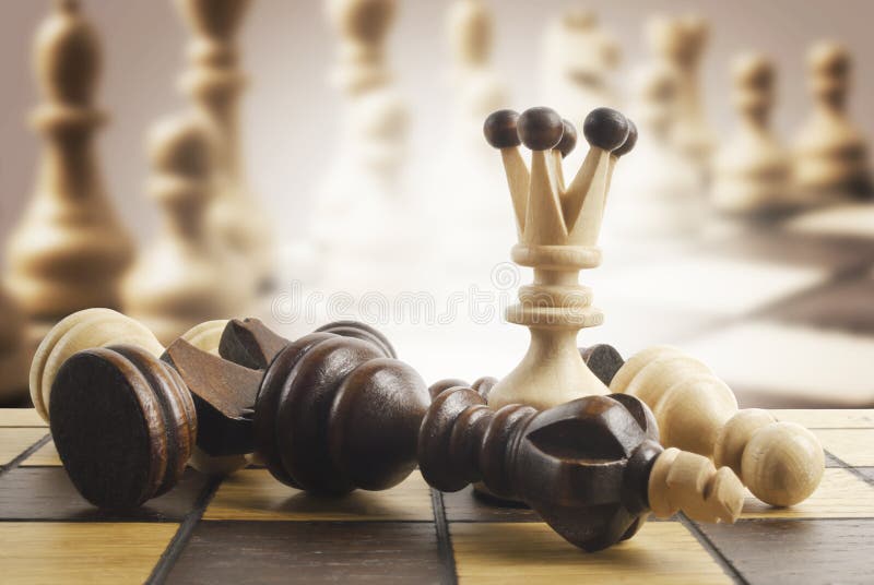 Chess the Queen Wins Victory Over the Game Stock Photo - Image of ...