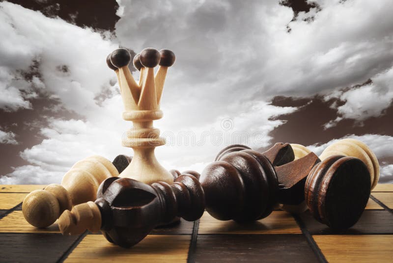 Chess the Queen Wins Victory Over the Game Stock Image - Image of chess ...