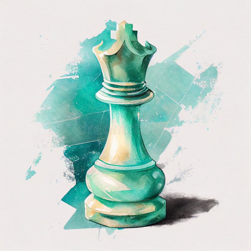 Chess Rook Drawing Watercolor Generative AI Stock Illustration ...