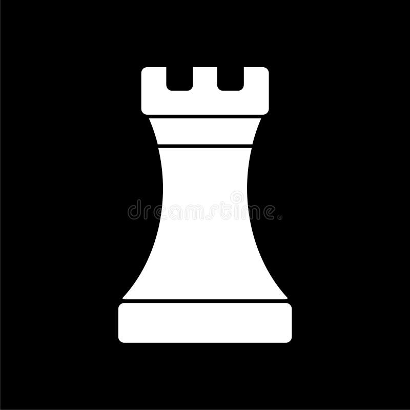 Chess Rook Icon on Dark Background Stock Vector - Illustration of long ...