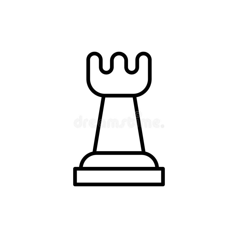Chess Rook Icon Isolated on White Background Stock Vector ...