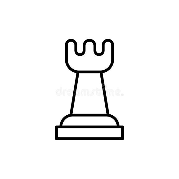 Chess Rook Icon Isolated on White Background Stock Vector ...