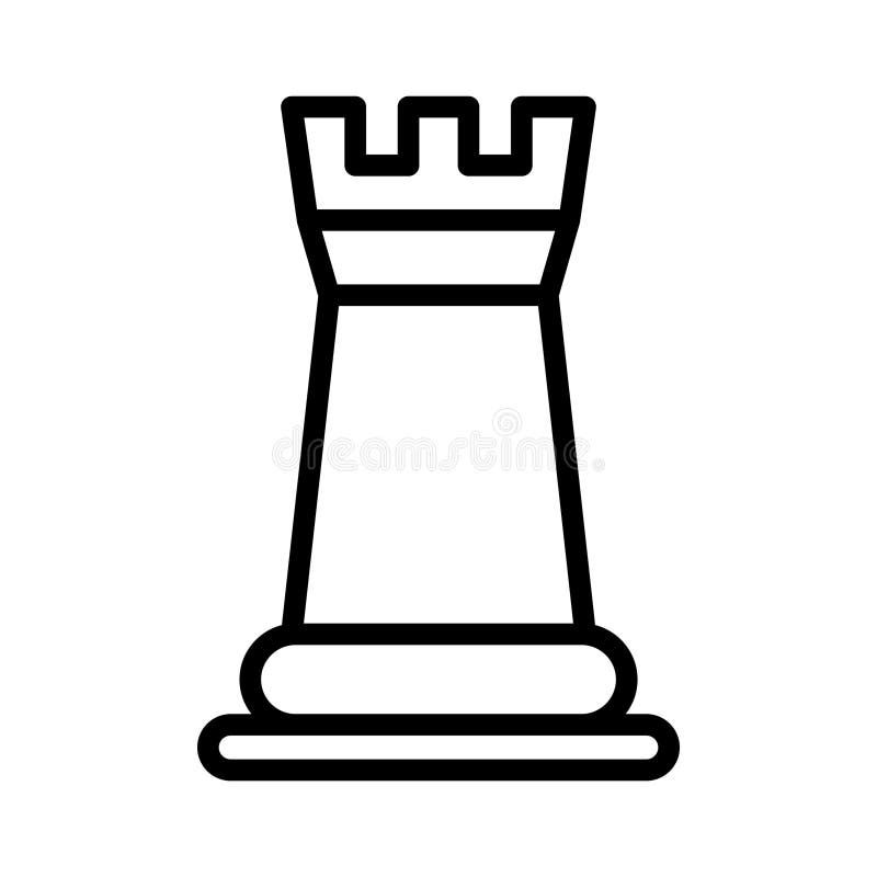 Chess rook icon stock vector. Illustration of icon, white - 331978395
