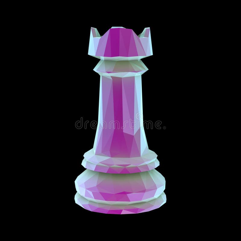 Chess Rook Low-poly, 3D Illustration Stock Illustration - Illustration ...