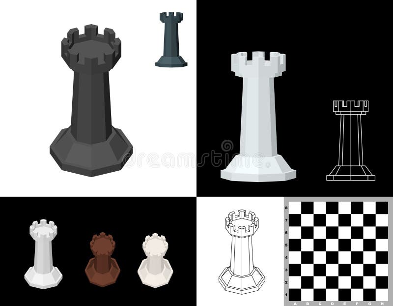3D isometric chess pawn . stock vector. Illustration of black - 67059975