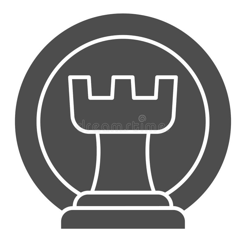 Chess Rook Solid Icon. Chess Castle Vector Illustration Isolated on ...