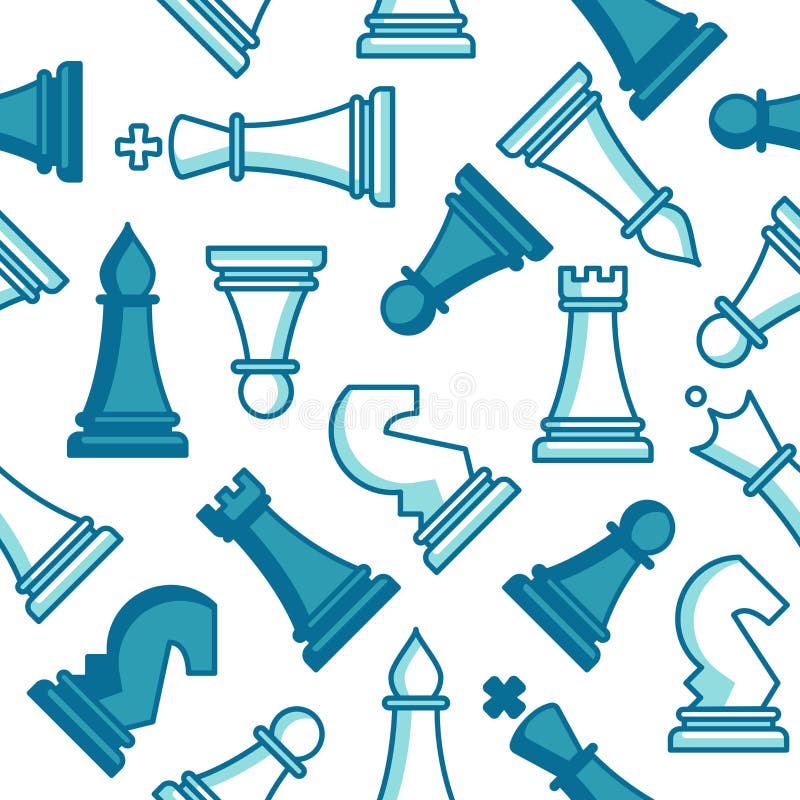 Chess Seamless Pattern. Texture with Line Chess Pieces Stock Vector ...