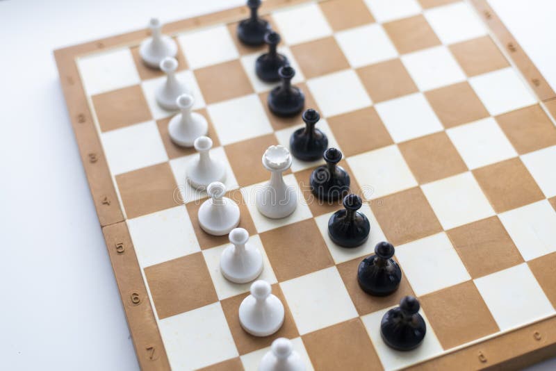 . a Chess Set on a Chess Board Stock Photo - Image of distinctive ...